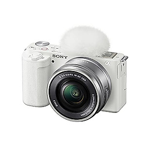 Sony Alpha ZV-E10 - APS-C Interchangeable Lens Mirrorless Vlog Camera Kit - White