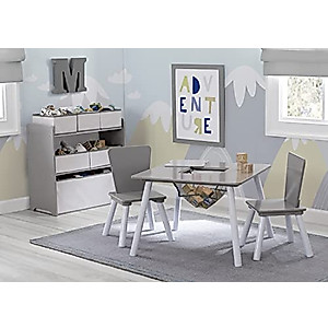 Delta Children 4-Piece Toddler Playroom Set, Grey/White