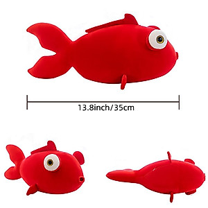 XIZHI Goldfish Plush Doll Soft Fish Stuffed Animal Plush Toy for Girls Boys (13.8"/Red)