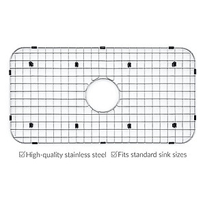 Kitchen Sink Protector - 27 1/4” x 14 1/4” Sink Size - Sink Protectors for Kitchen Sink with Center Drain - Stainless Steel Sink Grid - Protect Your Sink from Scratches