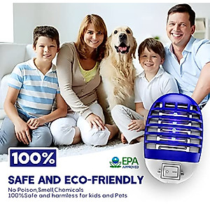 4 Pack Bug Zapper, LED Attract Mosquito and Fly Killer for Indoor Use, Effective Plug in Solution for Home and Office