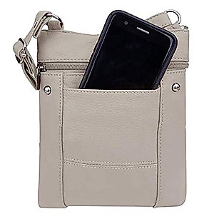 Leather Small Crossover Cross Body Bag Long Over the Shoulder Sling Women's Purses and Handbags Cellphone Purse (Beige Cross Body Bag)