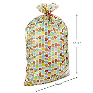 Hallmark 56" Jumbo XL Plastic Gift Bag (B is for Baby, Multicolor Dots) for Baby Showers, New Parents and More