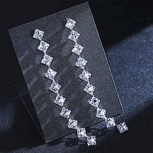 SBLING Platinum-Plated Cubic Zirconia Drop Earrings- Gifts for Women