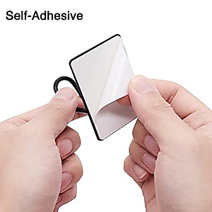 Biomoty Adhesive Hooks, Matte Black Towel Hooks for Bathrooms, Stainless Steel Sticky Hooks for Kitchen Door, Heavy Duty Wall Hooks for Hanging Key Hat Coat Robe Towels, 4 Pack