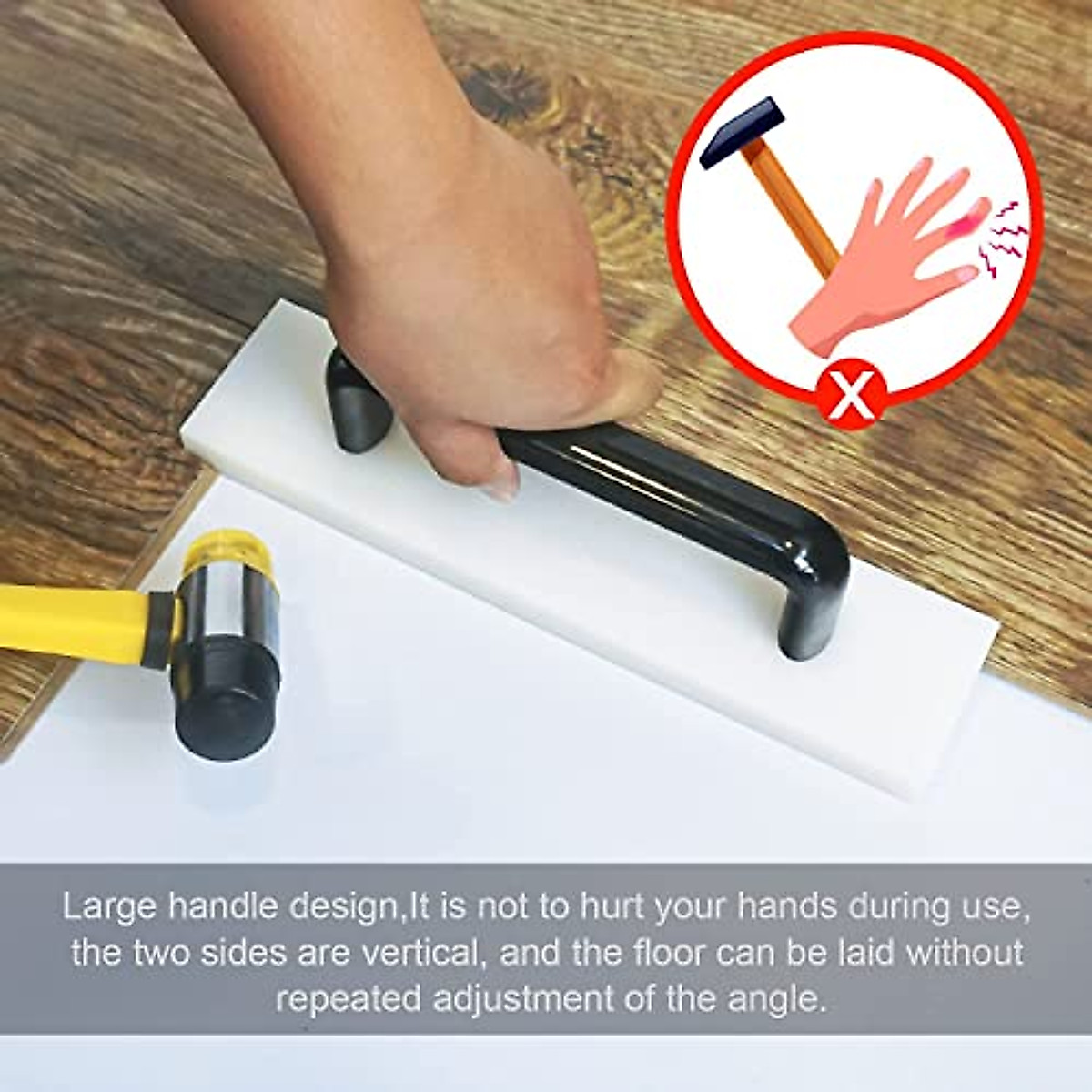 NAACOO Tapping Block, Flooring Tools - Tapping Block for Vinyl Plank Flooring, Install Flooring Tapping Block with Big Handle, Lengthen Floor Tools, Need Use with Hammer
