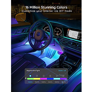 Govee Smart Car LED Strip Lights, RGBIC Interior Car Lights with 4 Music Modes, 30 Scene Options and 16 Million Colors, APP Control 2 Lines Design LED Car Lights for SUVs, DC 12V