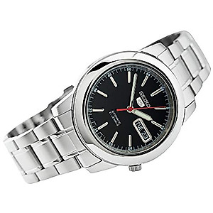 Stainless Steel Seiko 5 Automatic Black Dial