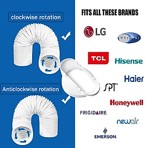 VARWANEO Portable Air Condition Window Seal Kit with 5.1in Coupler, 4pcs Adjustable Length Panel from 17in to 61 in,Portable AC Vent Kit Sliding Door air Conditioner kit
