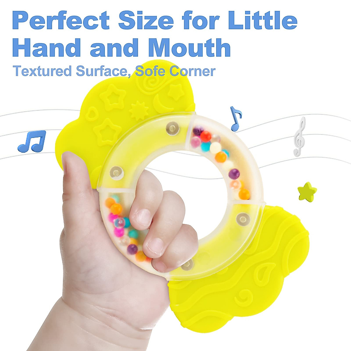 Baby Rattle Teething Toys for Babies 0-6-12 Months 10Pcs, Early Educational Infant Toys Gift Set for Boy Girl 3-6 Months, Newborn Sensory Toys Teether, Grab Shaker, Tummy Time Rattle with Storage Box