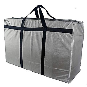 100L Extra Large Storage Bags, Sturdy Foldable Moving Tote Bag, Under Bed Storage, Travel Cargo Duffel Jumbo Bag for Clothes, Comforters, Blankets, Pillows, Ornaments (Grey)