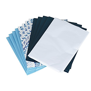 12 Pack Heavy Duty Blue Gift Bags with Ribbon Handles - 10"x3.5"x8" Medium Gift Bags in Bulk with Tissue Paper; Baby, Wedding Shower, Thank You, Holiday and Birthday Gift Bag Set for Men and Women