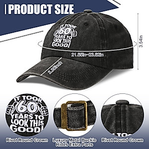 EBOOT 5 Pcs 50/60/70/80th Birthday Gifts for Men, Include Birthday Baseball Cap Coffee Tumbler Cup Socks Keychain Gifts Idea (60th)