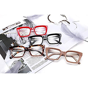 FEISEDY Classic Square Eyewear Non-prescription Thick Glasses Frame for Women B2461