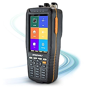 SPEEDWOLF 1310/1550nm 22/20dB Handheld 4in1 OTDR +VFL+OPM+OLS 4" Touchscreen 60km OTDR Fiber Optic Tester with SC(APC)+FC(APC)+FC to LC(APC) Adapter(OTDR22F-T1-1)