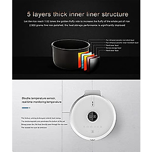 GUANGZHIAN 1.0 L Rice Cooker, Medium Size Cooker for 3-5 People, Multi Food Steamer, 24 Hours Preset, Portable Electric Rice Cooker 4 Cups (Uncooked), White