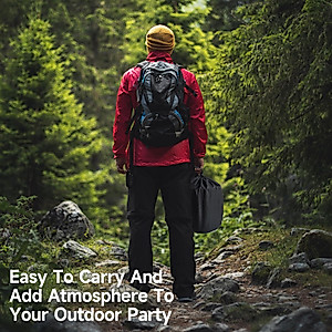 AVKENOEDY Tabletop Fire Pit with Stand, 9.8" H x 8.6" D Smokeless Portable Mini Fire pit for Indoor & Outdoor, Fueled by Pellets/Wood, Safe Burning, Stainless Steel, with Travel Bag, 3.2lbs, Navy Blue