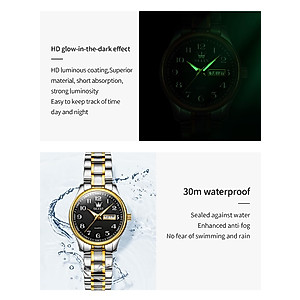 OLEVS Women Watches Business Dress Female Ladies for Small Wrist Watch Gold Silver Tone Stainless Steel Band Analog Quartz Day Date Waterproof Number Lady Watches