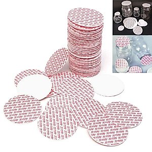 NANSHINE 500pcs 63mm(2.5") Pressure Activated Seals Cap Liners Red Foam Sealing inserts for Glass & Plastic Jar Bottles Containers No Induction Sealer Needed