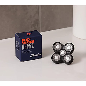 FlexSeries Blade Refills - 5-Head ScalpSafe Anti-Nick Blades, Waterproof Rotary Replacement Blades for FlexSeries Head Shaver from Freebird