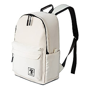 TALMONT Backpack for Women Small Waterproof Laptop Backpack for School and College Lightweight Women's bag Carry-on Flight approved womens Backpack Mochilas (Milk)