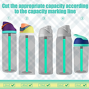 6pcs Straw Replacements for Owala FreeSip 24 oz 32 oz, with Brush, Plastic Tumbler Cup Straws Reusable With Scale Accessories Parts for Owala 14/19/24/32/40oz Stainless Steel Water Bottle (3 Colors)