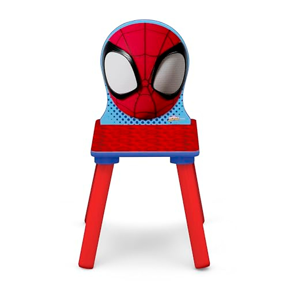 Delta Children - Marvel Spidey and His Amazing Friends 4-Piece Toddler Room-in-a-Box Set – Includes Sleep and Play Toddler Bed, Table, 1 Chair and Toy Box, Blue/Red