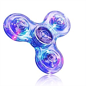 FIGROL LED Light Up Crystal Fidget Spinner for Children｜Easter Gifts Easter Basket Stuffers Party Favors｜Glow in The Dark Party Supplies｜Classroom Prizes Return Gifts