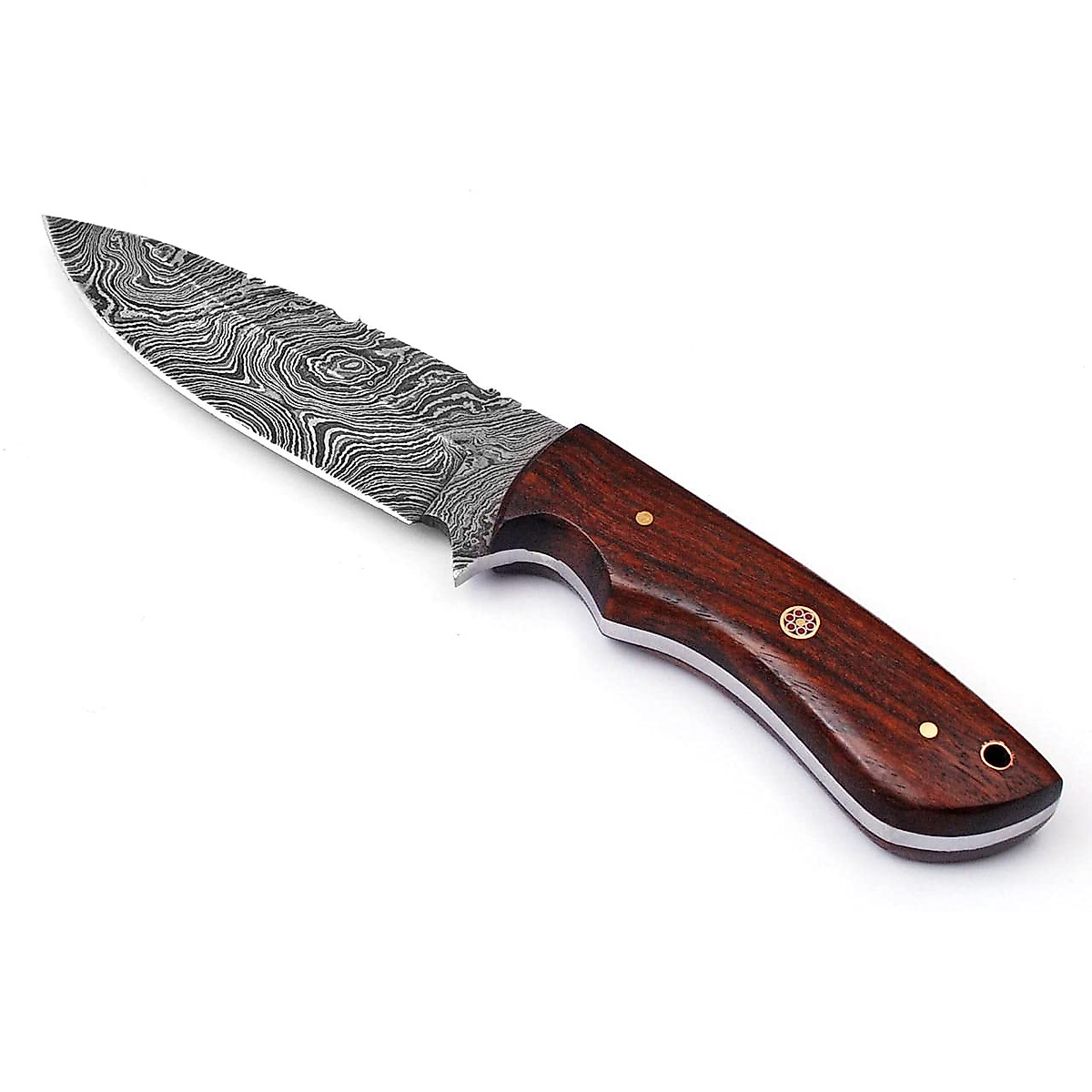 Grace Knives Handmade Damascus Steel Hunting Knife Fixed Blade Knife 8.5 Inches with Leather Sheath G-151