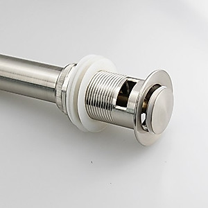 Bathroom Faucet Vessel Pop Up Sink Drain, Brushed Nickel with Overflow