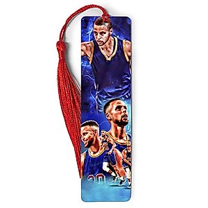 Bookmarks Metal Ruler Steph Bookography Basketball Bookworm Warriors Tassels Measure Reading for Book Bibliophile Gift Reading Christmas Ornament Markers Bookmark