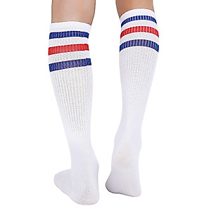 Joulli Men's White Knee High Tube Over the calf Socks 1 Pair