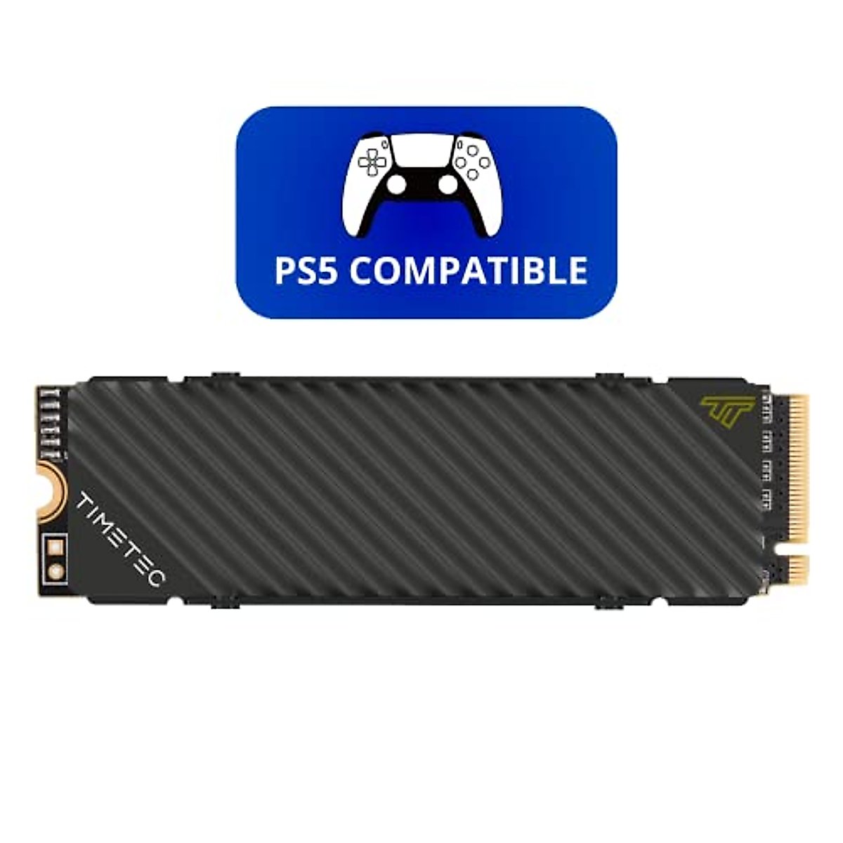 Timetec 1TB PCIe 4.0 Heatsink Gaming SSD NVMe PCIe Gen4x4 M.2 2280 3D NAND TLC 1000TBW SLC Cache Read/Write Speed Up to 5,100/4,700 MB/s Internal Solid State Drive for PS5, PC Desktop