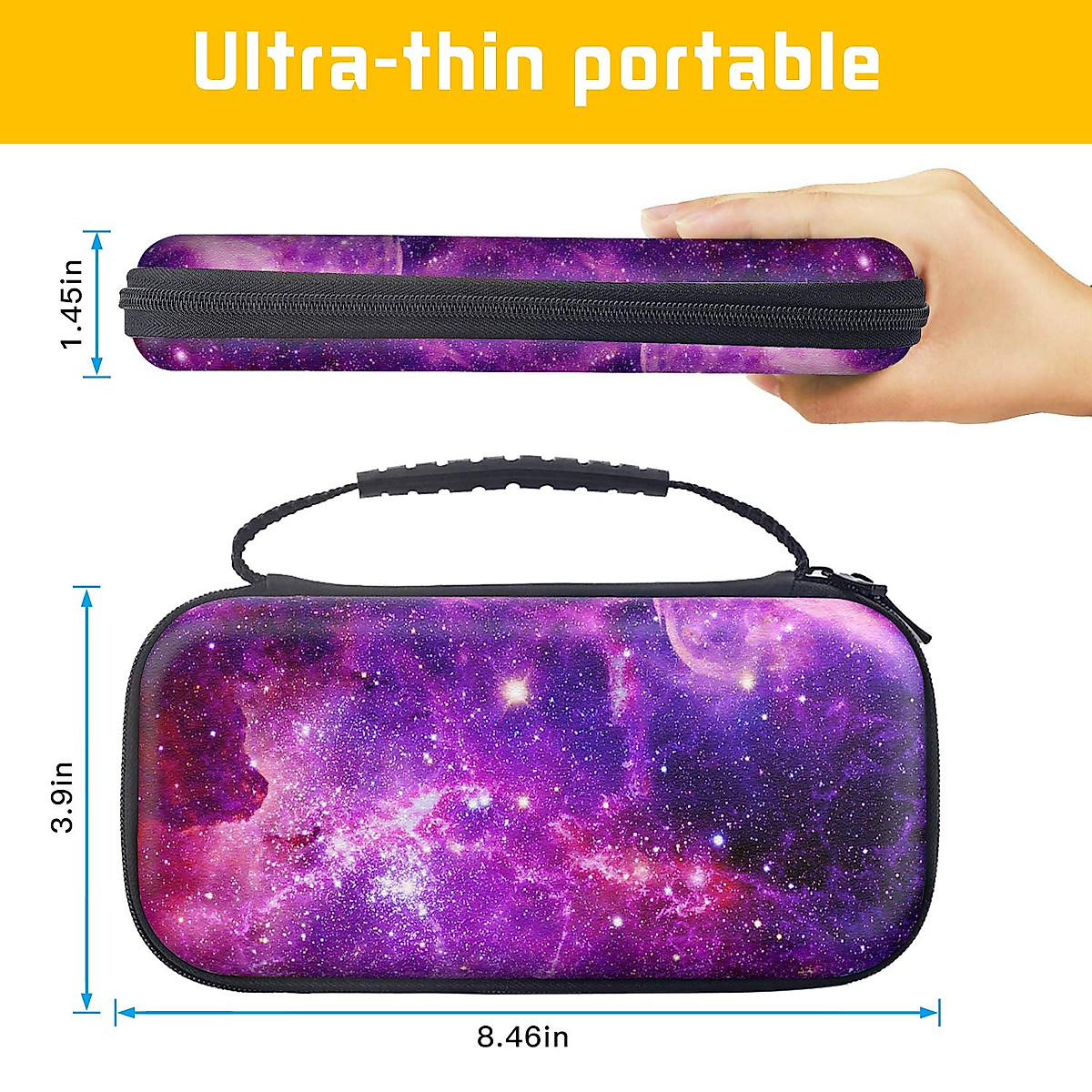 Retear Carrying Case for Nintendo Switch Lite 2019 Portable Travel Carry Cover Hard Shell Accessories with 8 Game Card Slots