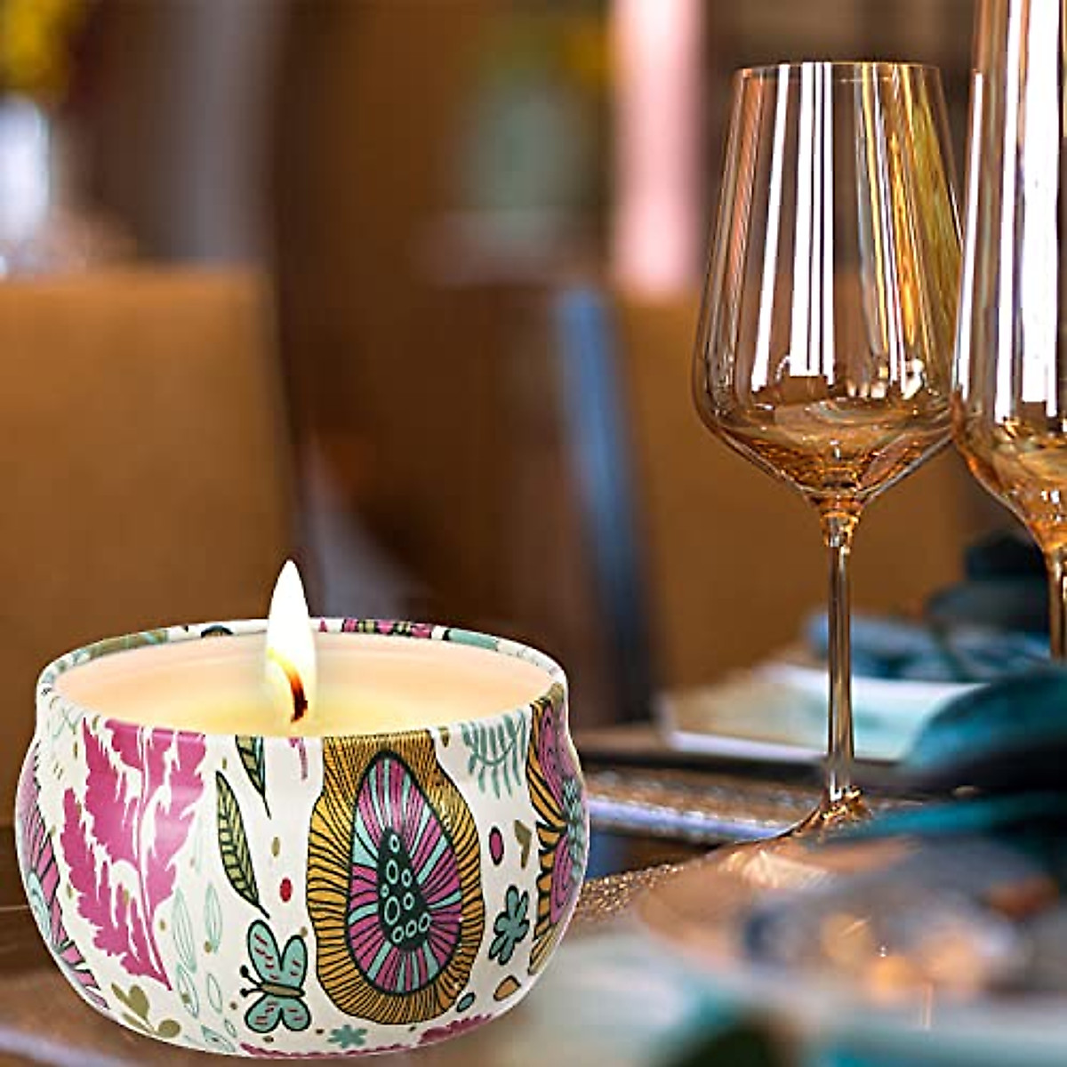 Scented Candles Gifts for womem: Soy Wax 6 Pack Gift Package Lavender Rosemary Vanilla Freesia Jasmine Rose Natural for Stress Relief and Aromatherapy Candle Sets for Home Birthday Yoga