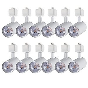 Arcfox 7W 3000K LED H Type Track Lighting Heads Dimmable 3 Wire Single Circuit Track Light Fixtures ETL, 24°, CRI90 for Retail Store Kitchen Gallery Accent Lighting 12 Pack White