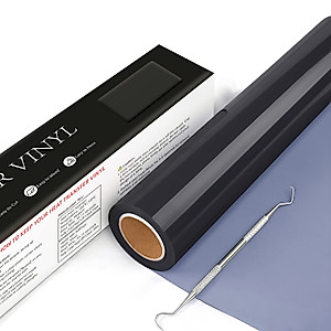 YRYM Heat Transfer Vinyl Black HTV Vinyl Roll - 12" x 18ft Black Iron on Vinyl for Cutting Machines, Black Heat Transfer Vinyl Easy to Cut & Weed, Black HTV Vinyl Roll for Heat Press Vinyl Design