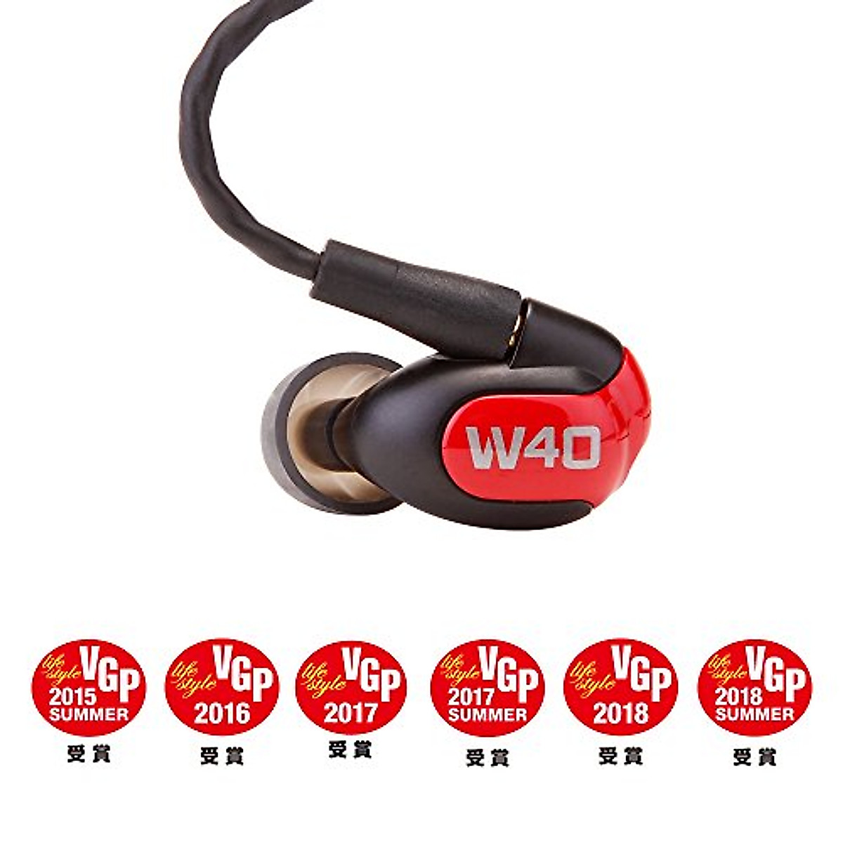 Westone W40 Four-Driver True-Fit Earphones with MMCX Audio Cable and 3 Button MFi Cable with Microphone