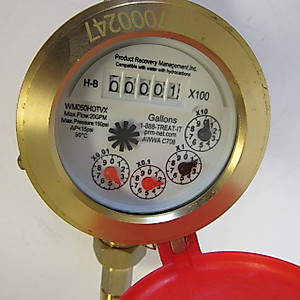 PRM 1/2 Inch NPT Water Meter for Hot Water Applications, Viton Seals