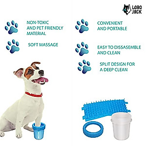 Dog Paw Cleaner, Portable Pet Cleaning 360º Silicone Washer Cup, for Small and Medium Breed Cats and Dogs (Blue)