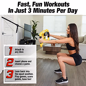 STEALTH Squat Trainer - Home Fitness Equipment & Full Body Workout - Get Lean Sculpted Legs & Glutes Playing Games on Your Phone - Fun Games to Help You Lose Weight - Train Legs, Butt, and Thighs