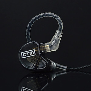 CTM CE320 Triple Driver in-Ear Monitor | Noise Isolating Professional Musician Wired in-Ear Monitor | Detachable Cable (Smoke)