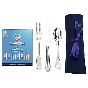 12 Piece Silver Flatware Storage Roll by Town Talk
