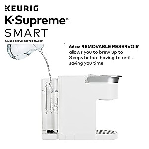 Keurig K-Supreme SMART Coffee Maker, MultiStream Technology, Brews 6-12oz Cup Sizes, White