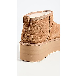 UGG Women's Classic Ultra Mini Platform Fashion Boot, Chestnut, 9