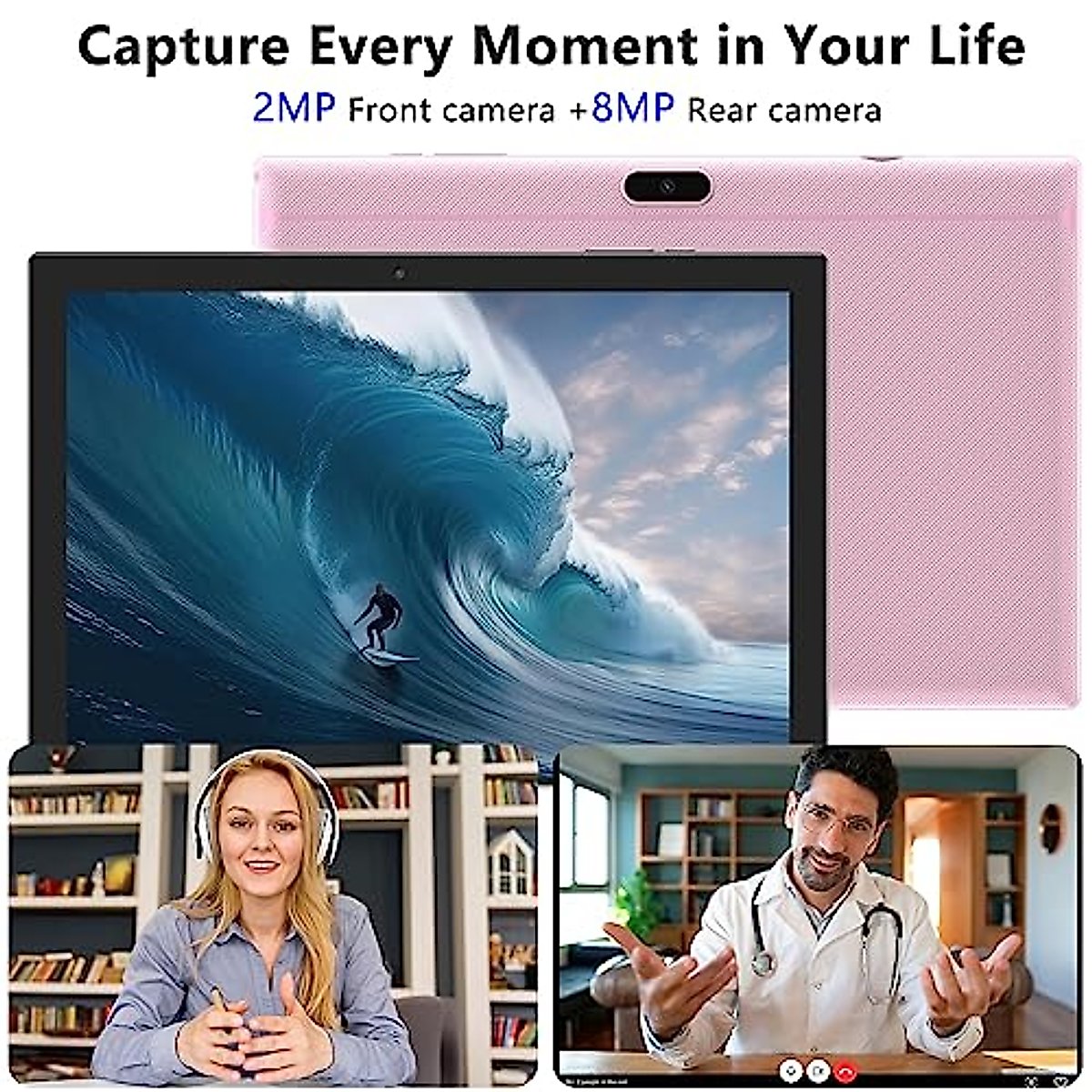 Tablet 2 in 1 6GB+64GB Tablet, 10 inch Android 13 Tablet Set, Tablets with Keyboard Case Mouse Stylus Screen Flim, ddr4 5G Wi-Fi WIFI6 10.1 IN HD Touch Screen 8MP Dual Camera, Games Tab, BT Tableta PC