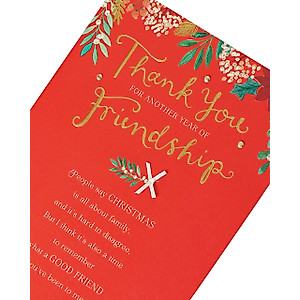 UK Greetings Friend Christmas Card - Friendship Christmas Card - Happy Christmas Card for Friend - Thanks You Card for Friend, Multi, 615854-0-1