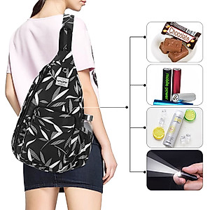 HAWEE Rope Sling Bag for Women Men Casual Cross Body Daypack Backpack Adjustable Strap with Side Pocket Anti-theft for Travel/Sport, Willow