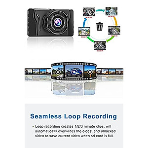 Dash Cam for Cars 1080P FHD Car Dash Camera CHORTAU 2023 New Version Car Camera Recorder 3Inch Screen Dashboard Camera with 170° Wide Angle, Super Night Vision, WDR, Loop Recording, Parking Monitor