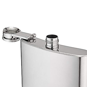 TRUE Stainless Steel Metal Men and Women Drinking Flasks for Vodka Whiskey Tequila Rum Cocktails, Travel, Backpacking, 6 oz, Set of 1, Silver